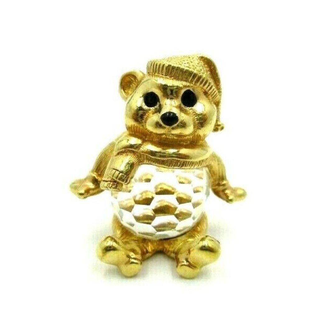 Swarovski Crystal Fireball Belly Bear Pendant - Gem